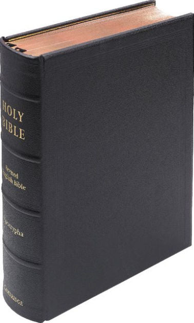 REB Lectern Bible With Apocrypha, Black Goatskin Leather — Aslan ...