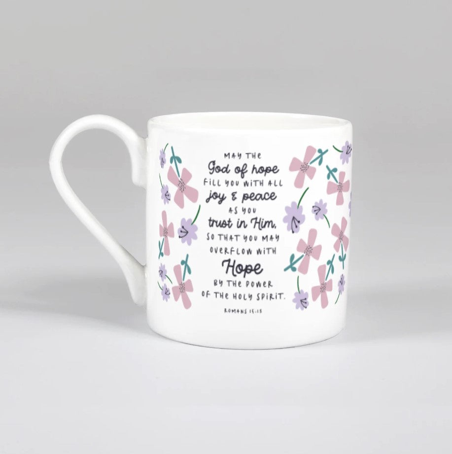 May the God of Hope (Petals) Bone China Mug — Aslan Christian Books
