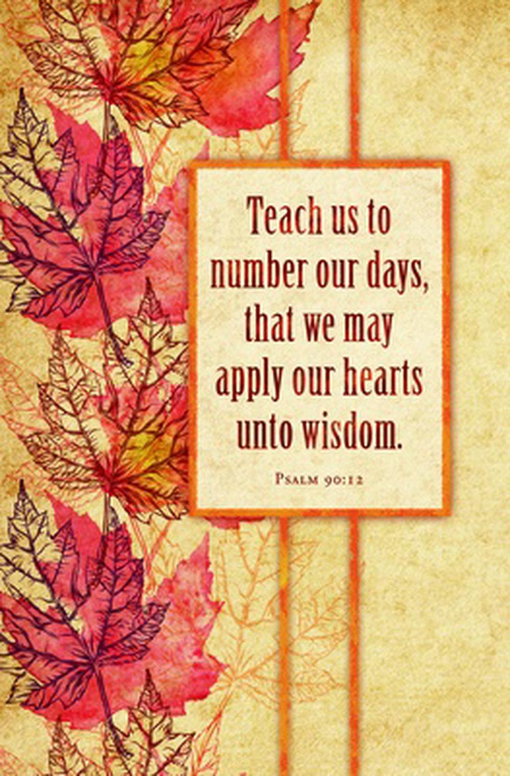 Teach Us to Number Our Days Bulletin (pack of 100) — Aslan Christian Books