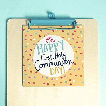 Oh Happy First Holy Communion Day Greeting Card & Envelope — Aslan ...